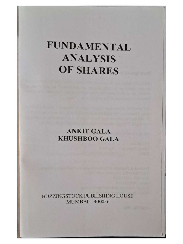 Ankit Gala - Fundamental Analysis of Shares 1 To 27 | PDF