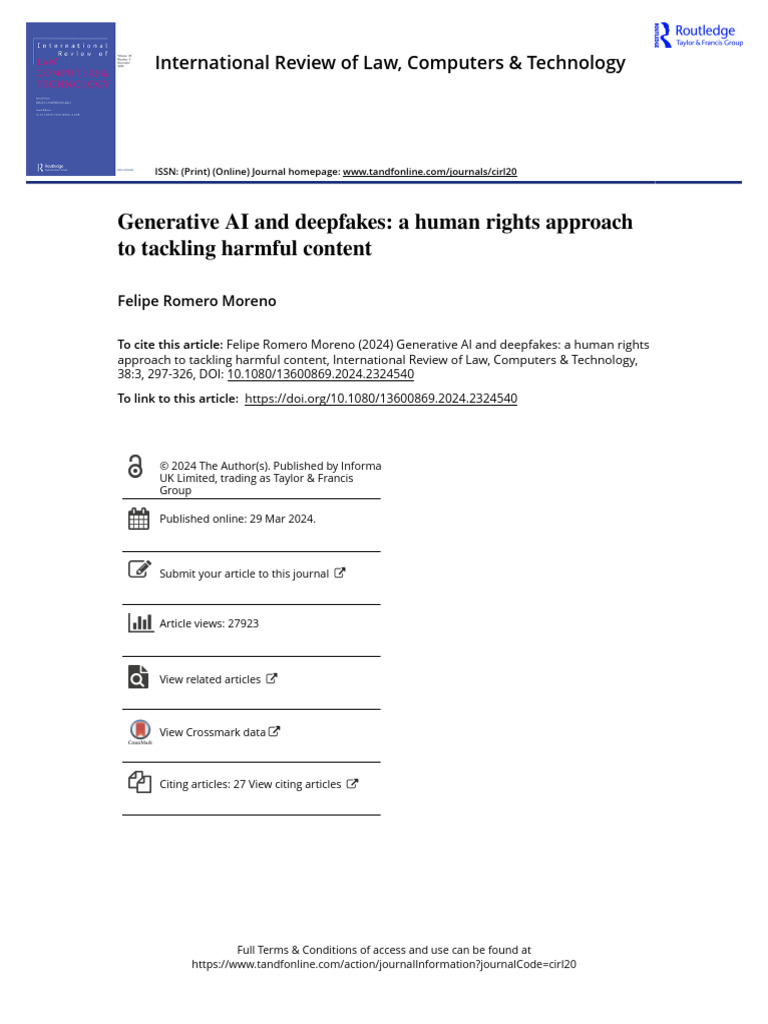 Generative AI and Deepfakes A Human Rights Approach To Tackling Harmful ...
