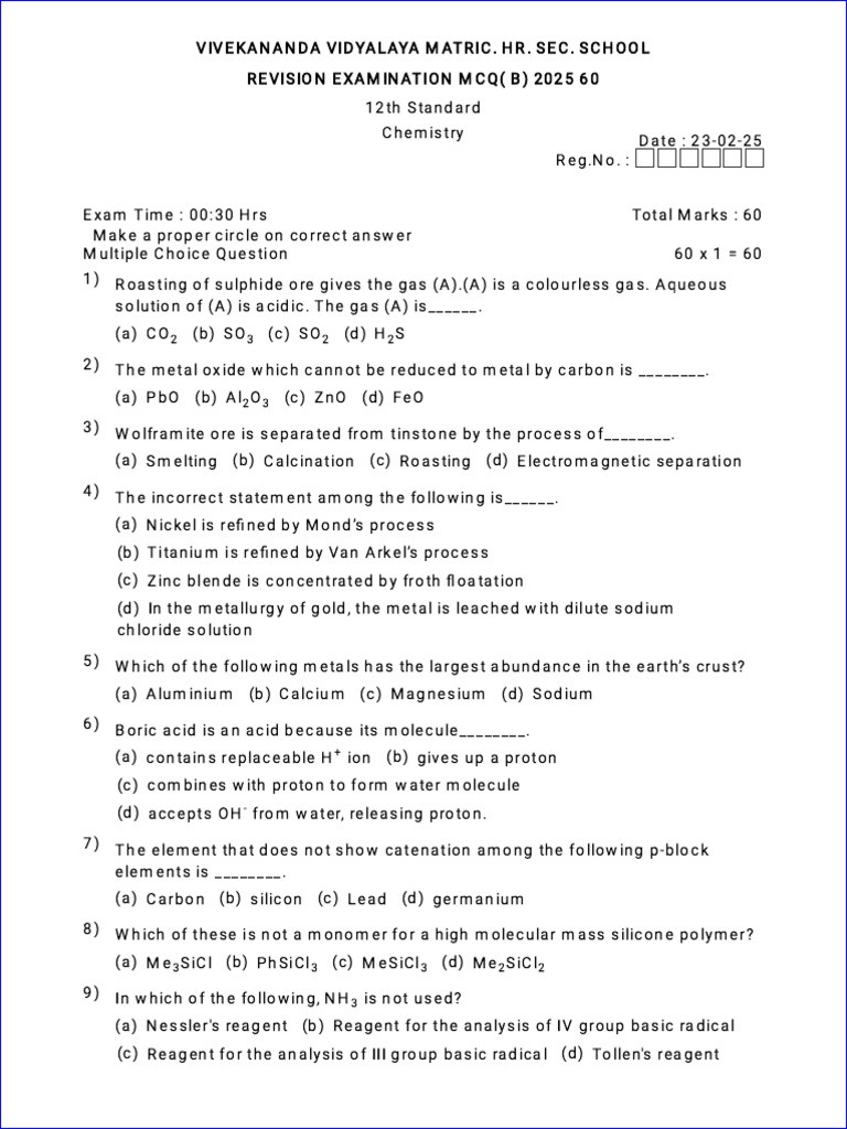 TAMIL NADU ST 12th-Chemistry-EM-MCQ-1-Mark-Question-Papers-ABCD-with ...