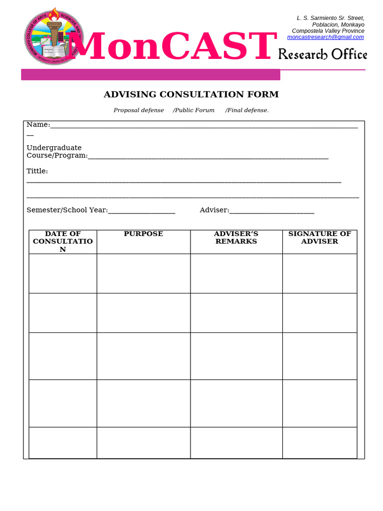 4advising Consultation Form | PDF