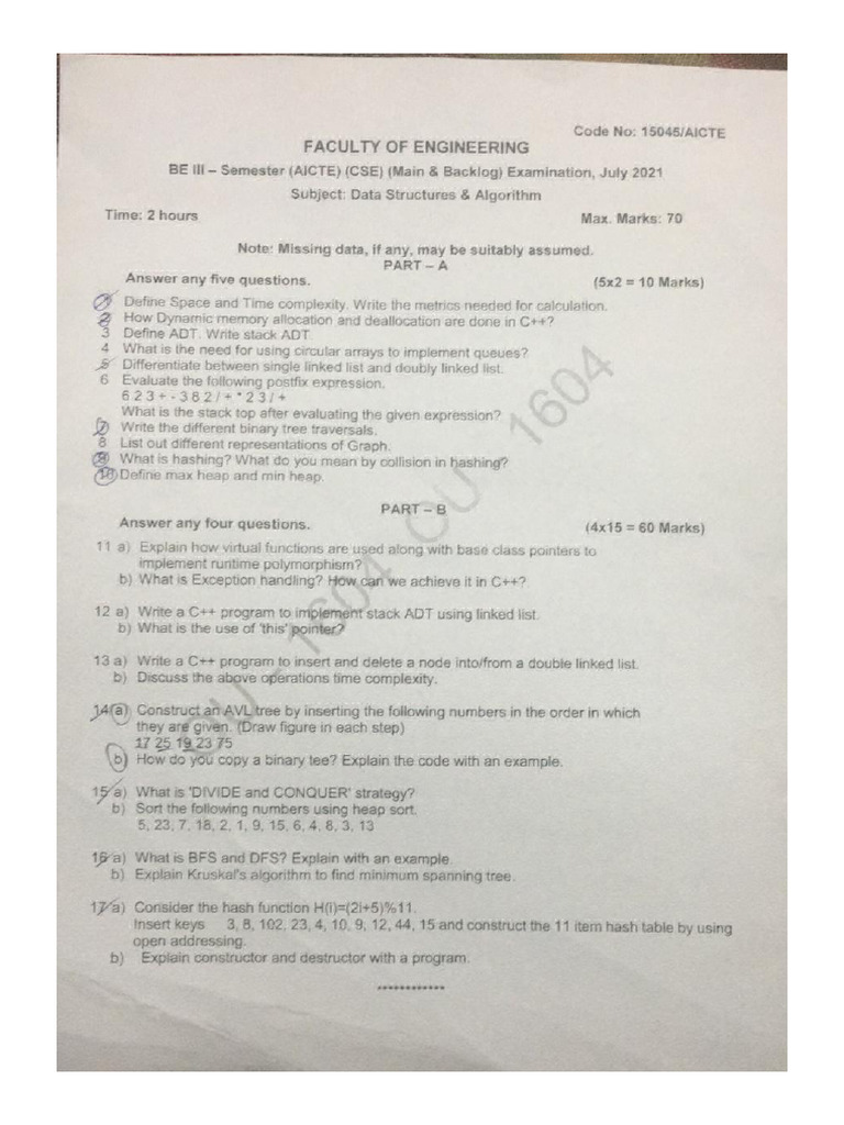 DATA STRUCTURES AND ALGORITHMS_2021 | PDF