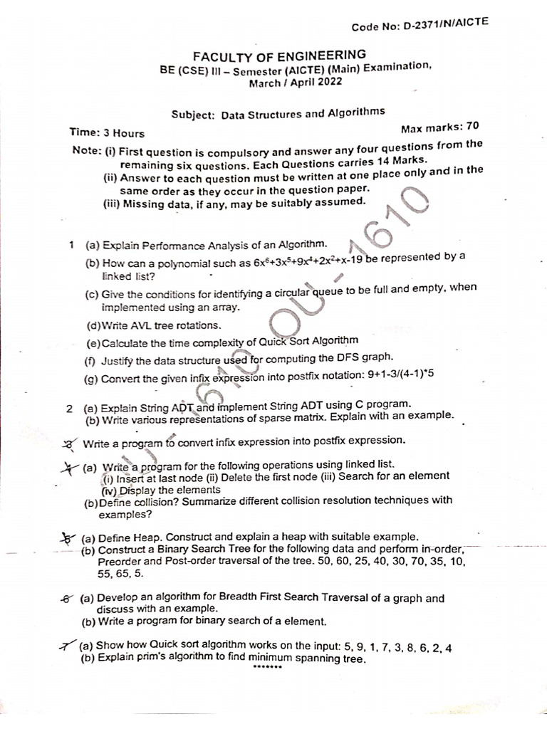 Data Structures and Algorithms - 2022 | PDF