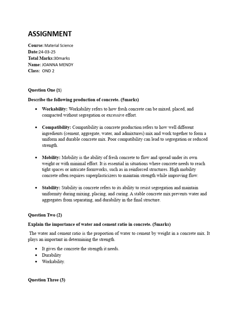 ASSIGNMENT (Structural Mechanics) | PDF | Concrete | Fracture