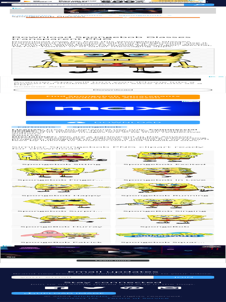 Spongebob Glasses Transparent PNG - StickPNG | PDF