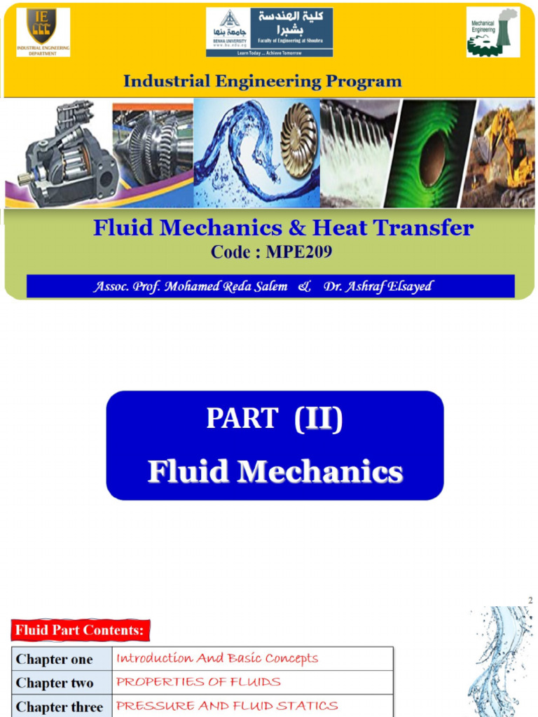 Fluid Mechanics & Heat Transfer, Ch.1, Introduction and basic concepts, Lec1-1 | PDF
