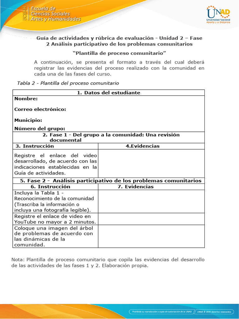 Anexo 2 - Unidad 2 - Fase 2 - Análisis Participativo de Los Problemas ...