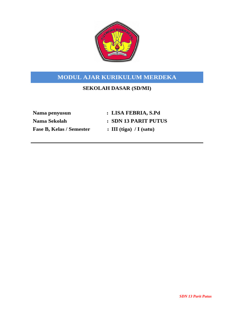 MODUL AJAR BAHASA INDONESIA ICHA EDIT SENDIRI | PDF