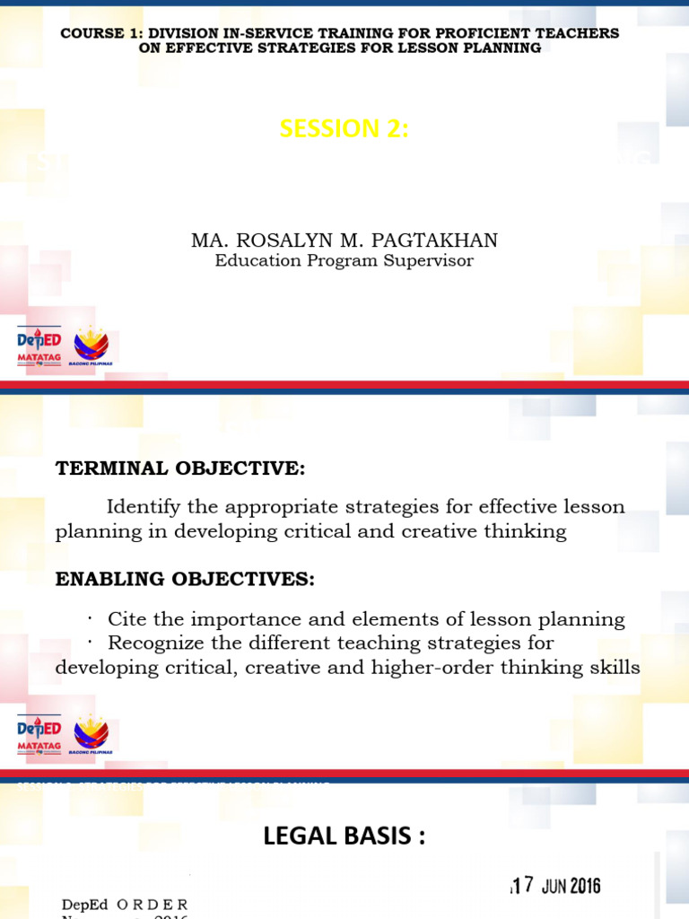 Session 2 - Lesson Planning Strategies | PDF