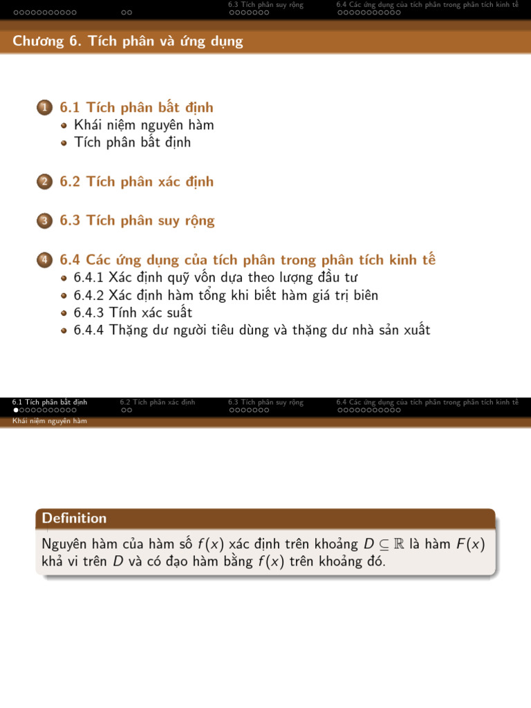 Slide - TCC Cho Kinh Te - Ch6-Tichphan Va Ungdung | PDF