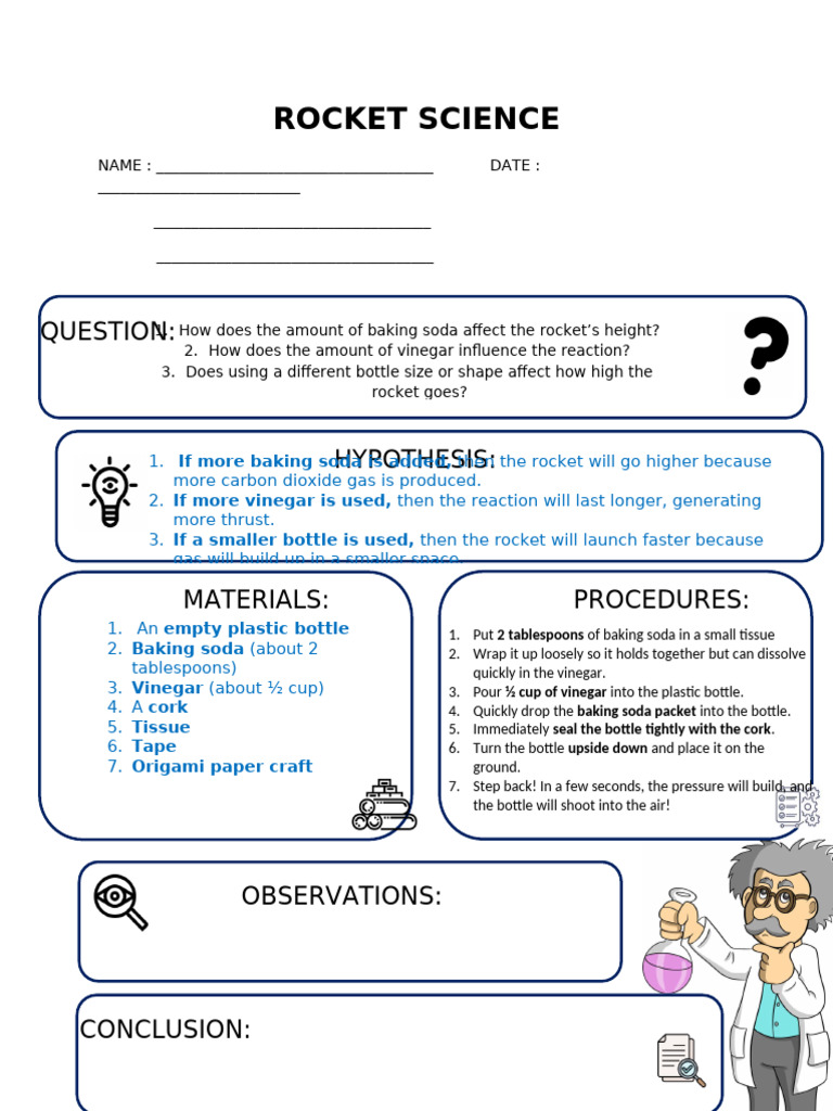 Materi Dan Jawaban Eksperimen Rocket Science | PDF | Rocket | Sodium ...