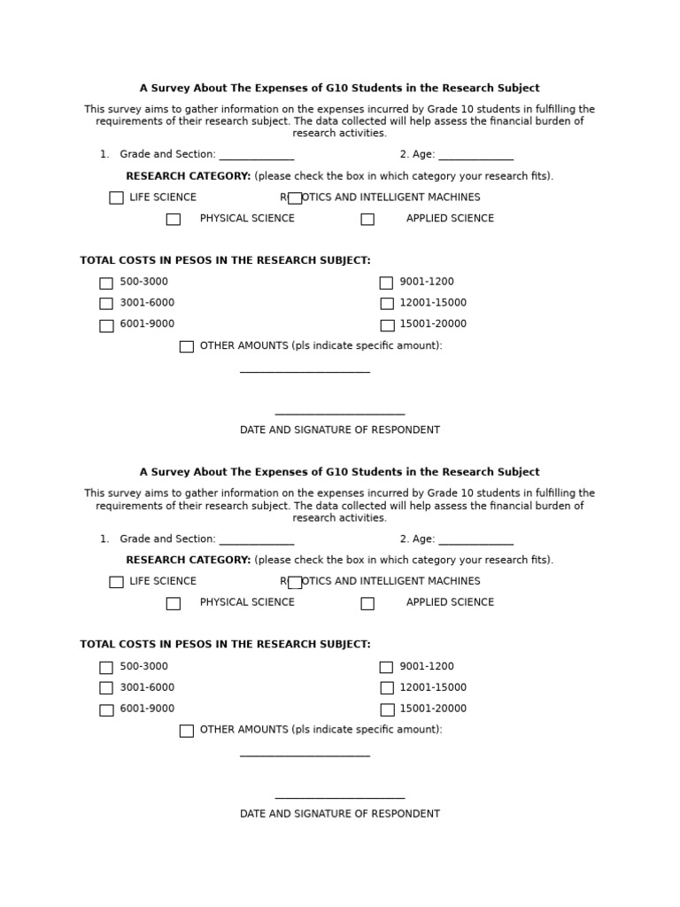 Math Survey Research | PDF
