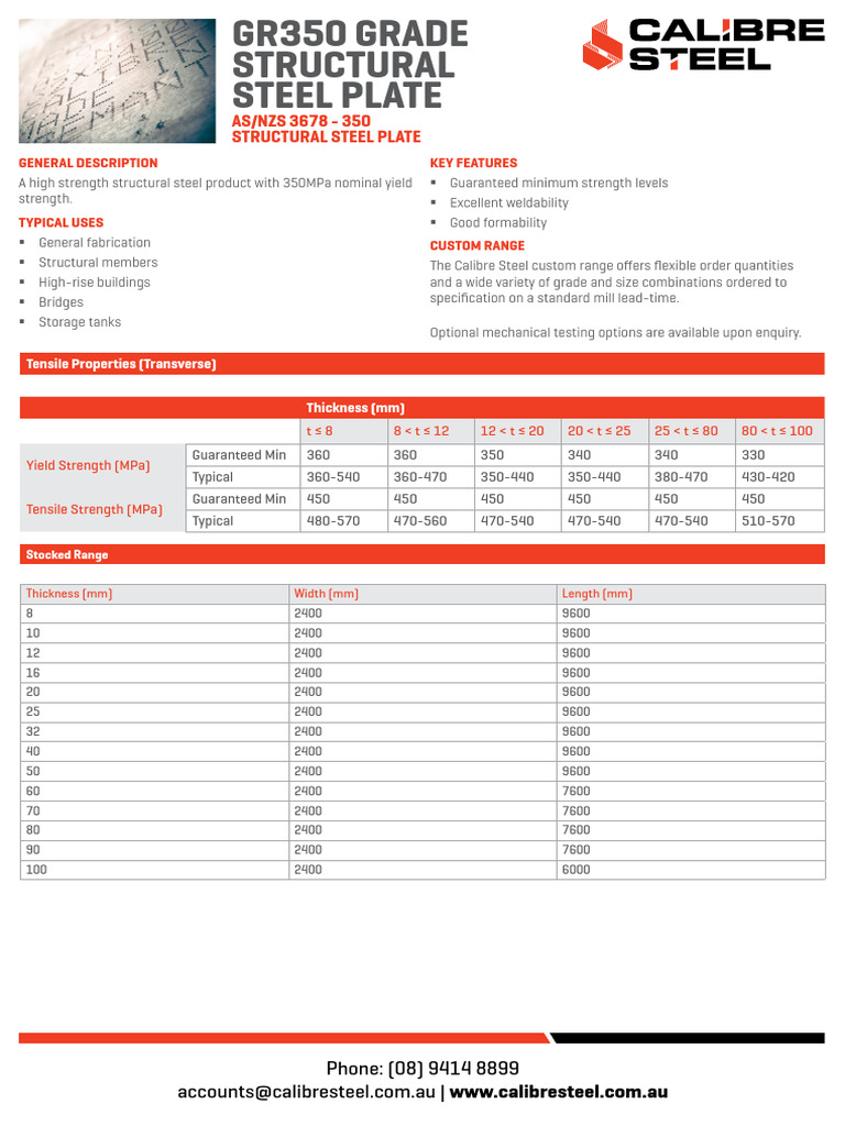 5421 GR350 Product Brochure | PDF | Structural Steel | Building Engineering