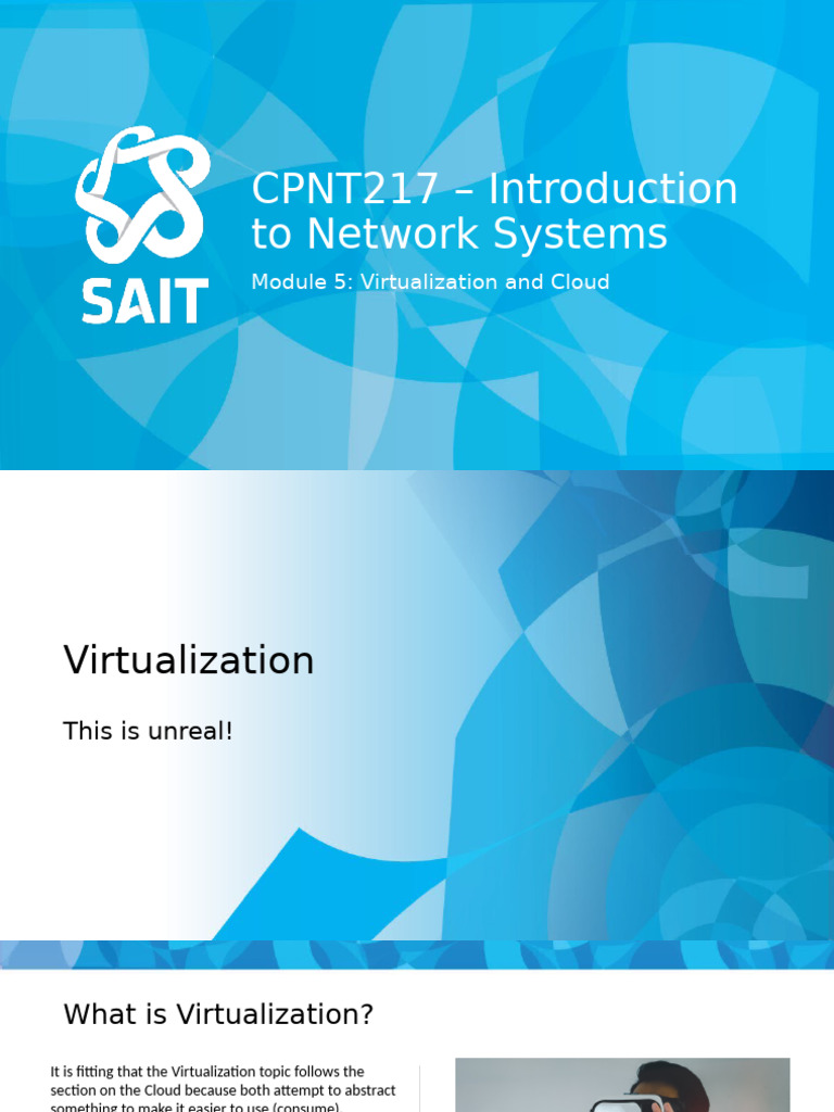 CPNT217 - 11. Cloud and Virtualization | PDF | Virtualization | Virtual Machine