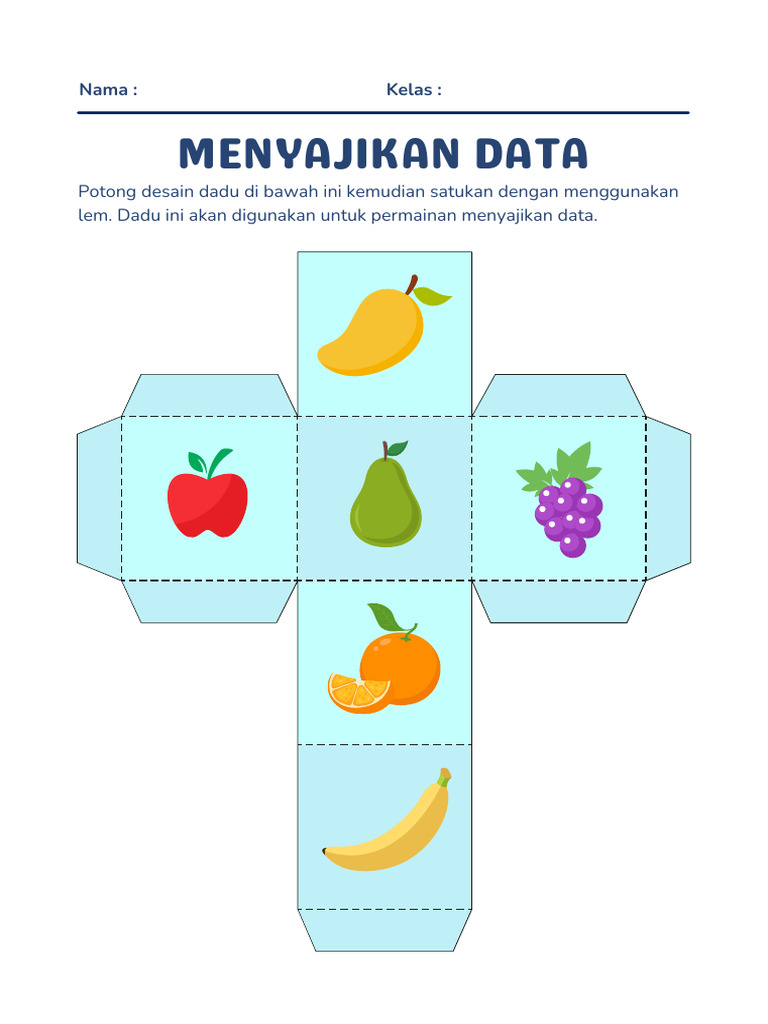Belajar Menyajikan Data Dengan Menggunakan Permainan Dadu Lembar Kerja ...