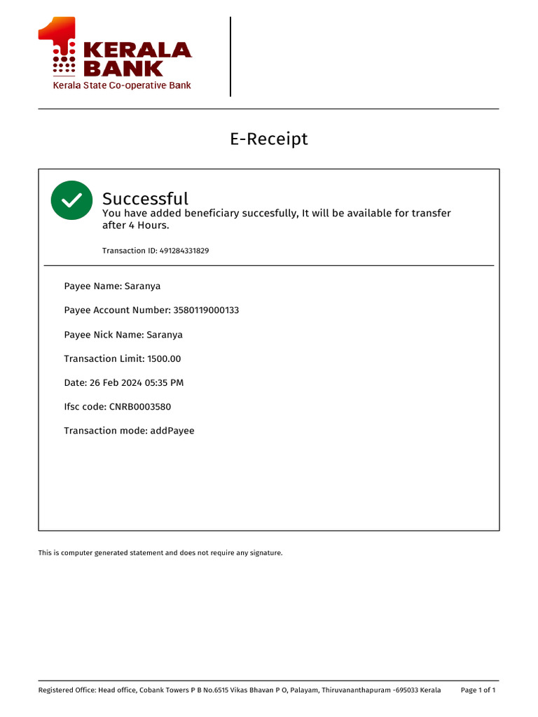 KSCB AP Receipt 26022024053544 X | PDF