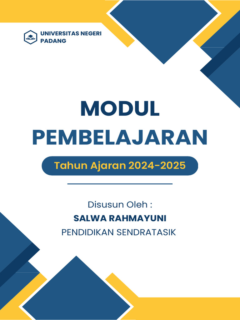Biru Kuning Putih Profesional Sampul Modul Pembelajaran Dokumen A4 | PDF