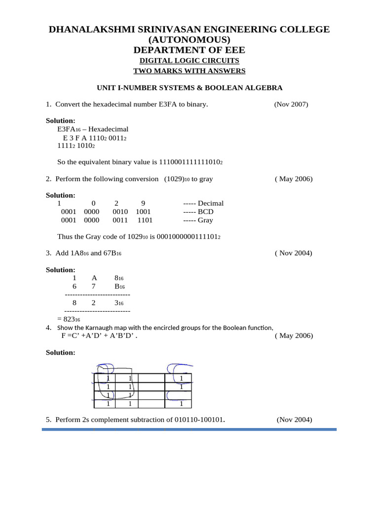 DLC 2 Marks With Answers | PDF | Read Only Memory | Field Programmable ...