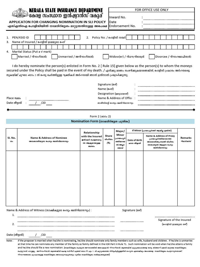 SLI Changing Nomination | PDF | Marriage | Social Institutions