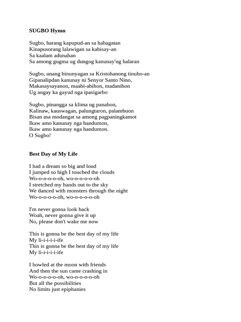 Sugbo Hymn: A Celebration of Unity | PDF