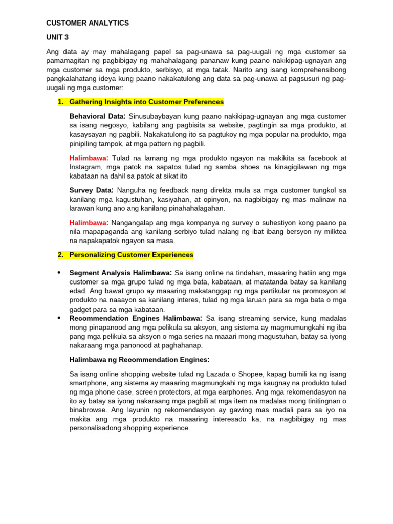 Customer Analytics | PDF