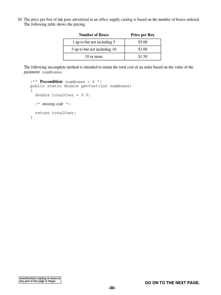 2015 AP Computer Science A Released Exam MCQ Multiple Choice Questions With Answers Advanced ...