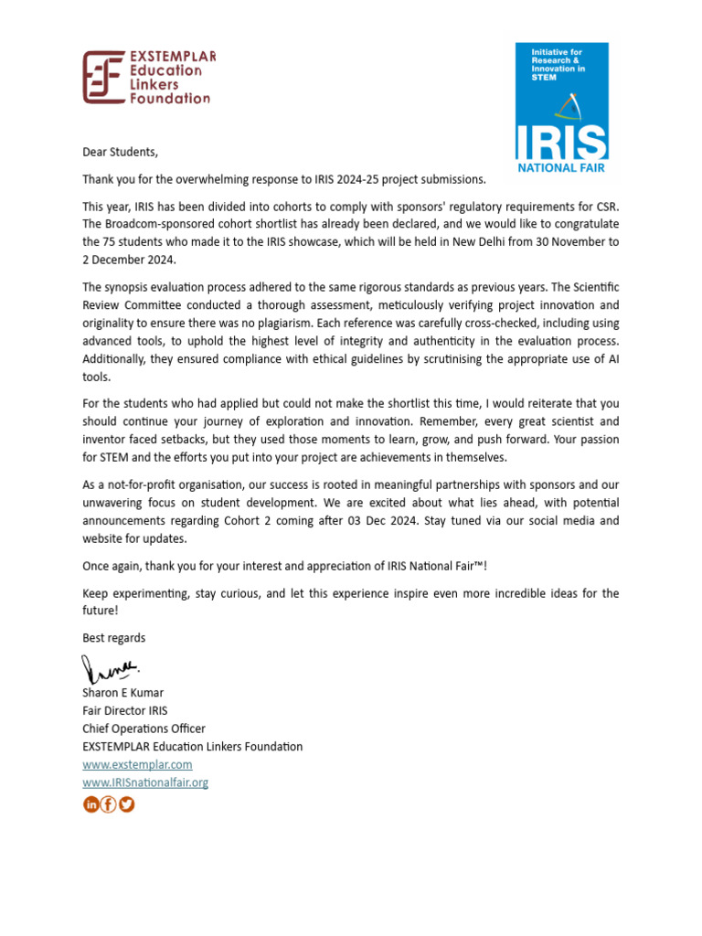 IRIS Letter 3 | PDF
