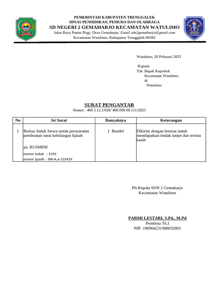 Surat Pengantar | PDF