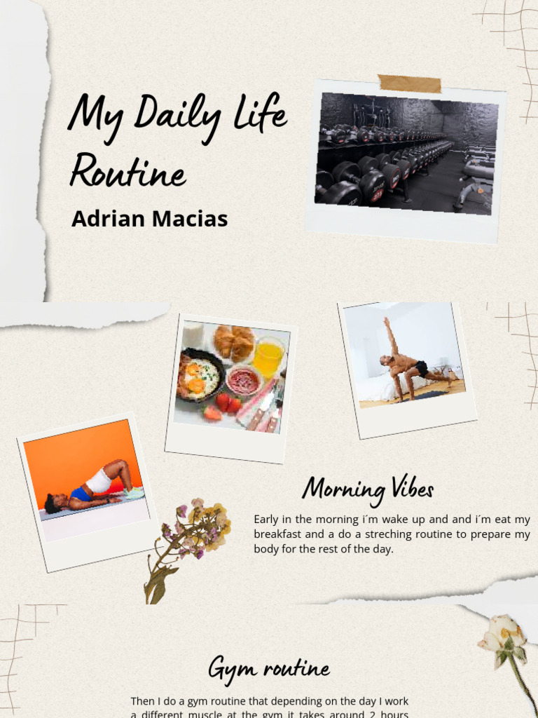 Beige and Brown Scrapbook Daily Life Routine Presentation | PDF