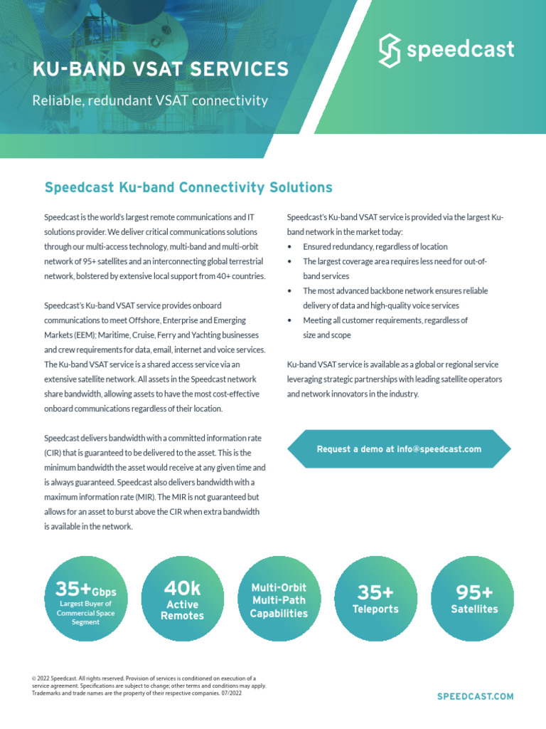 Speedcast-KuVSAT Brochure | PDF | Very Small Aperture Terminal | Mir