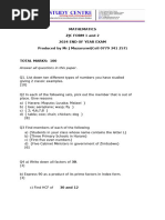 Form 1 Maths Paper 1 Exam 2025 | PDF | Length | Mathematics