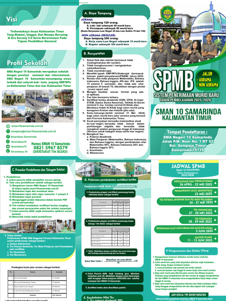 Brosur 2025-2026 Sman 10 Asrama & Reguler | PDF