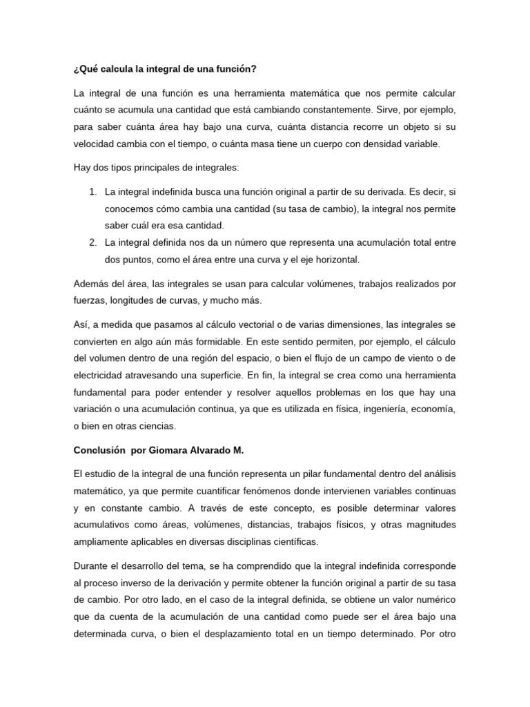 Qué Calcula La Integral de Una Función | PDF | Integral | Función ...