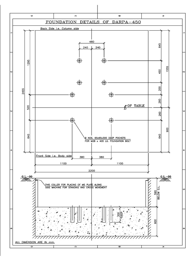 Foundation Layout For DARPA 450 | PDF