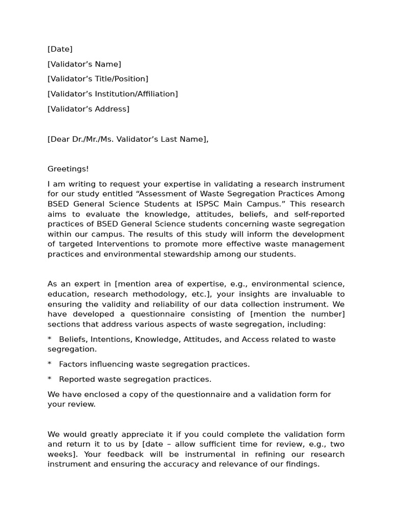 Validation Letter Details | PDF