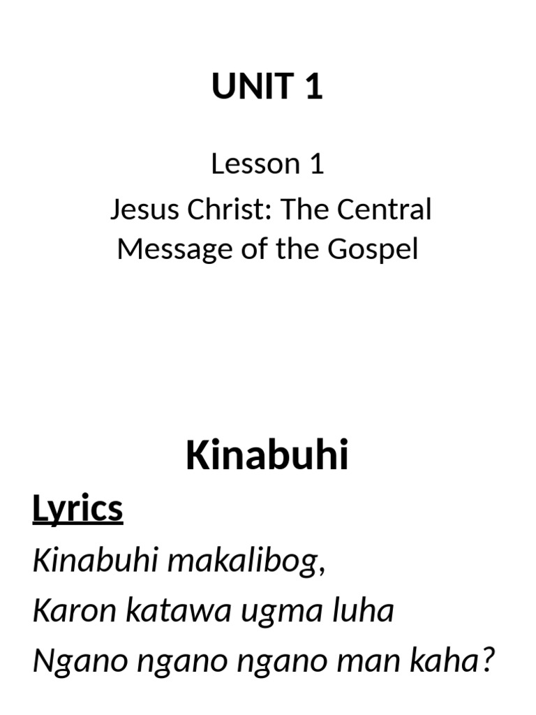 Lesson 1 Jesus Christ The Central Message of The Gospel | PDF ...