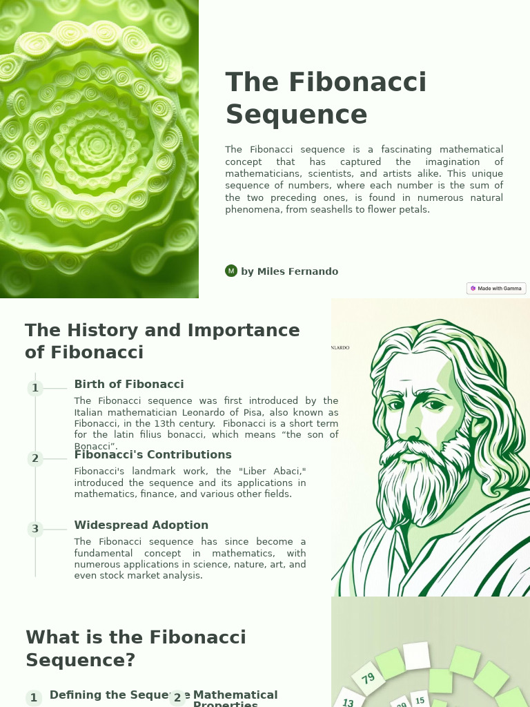The Fibonacci Sequence A Captivating Mathematical Journey | PDF | Mathematics | Elementary ...