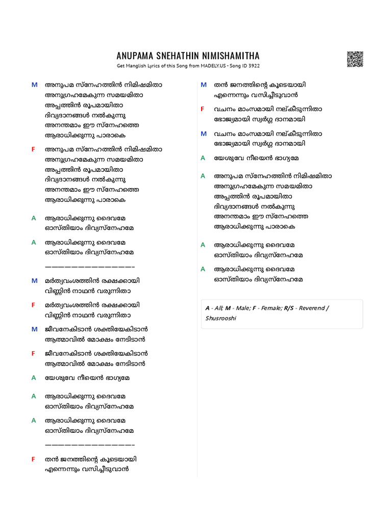 Anupama Snehathin Nimishamitha | PDF