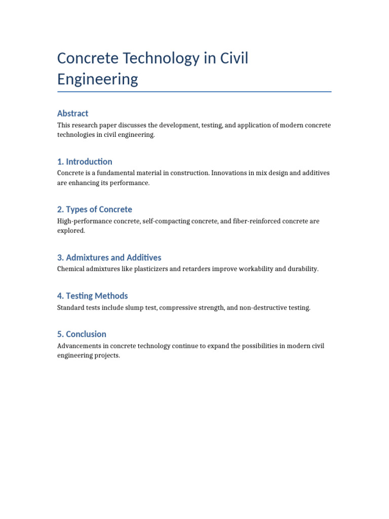 Concrete Technology in Civil Engineering | PDF
