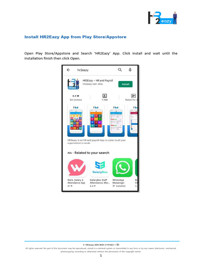 HR2Eazy App Installation Guide | PDF