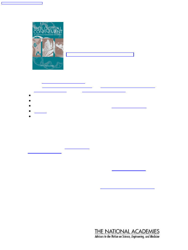 Biological Confinement of Genetically Engineered | PDF | Genetically ...