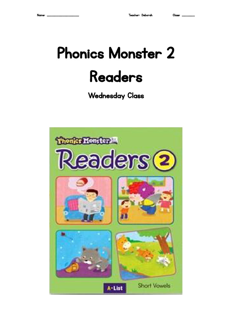 Phonics Monster Readers Homework Worksheets | PDF | Phonics | Language ...