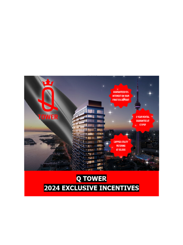 Q Tower 2024 New Exclusive Incentives | PDF | Toronto