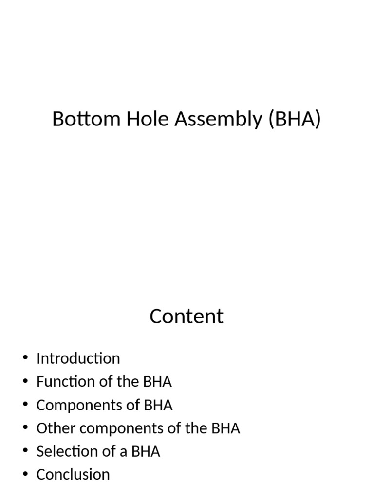 Understanding Bottom Hole Assembly (BHA) | PDF | Mechanical Engineering