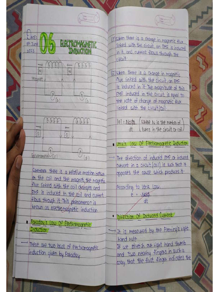 Physics (Ch-6) Electromagnetic Induction [EMI] | PDF