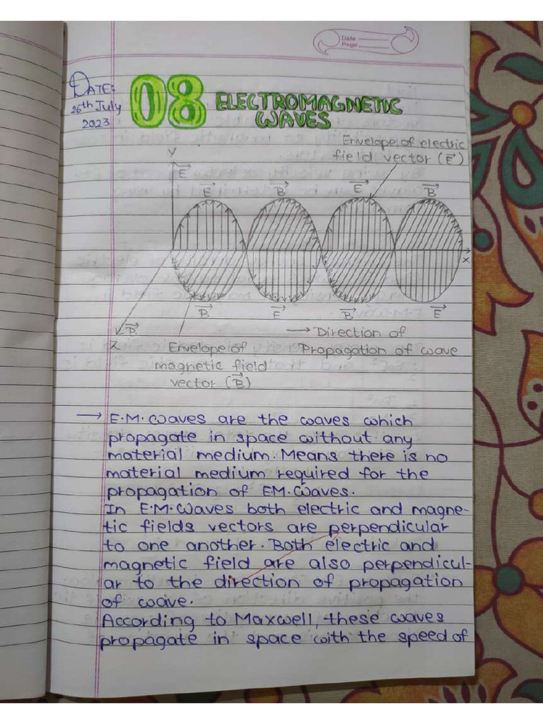 Physics (Ch-8) Electromagnetic Waves (EM Waves) | PDF