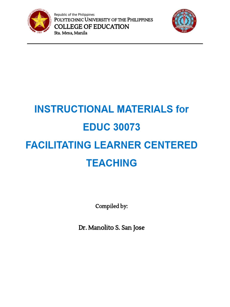 (3-1) EDUC 30073 - Facilitating Learner-Centered Teaching | PDF | Metacognition | Developmental ...