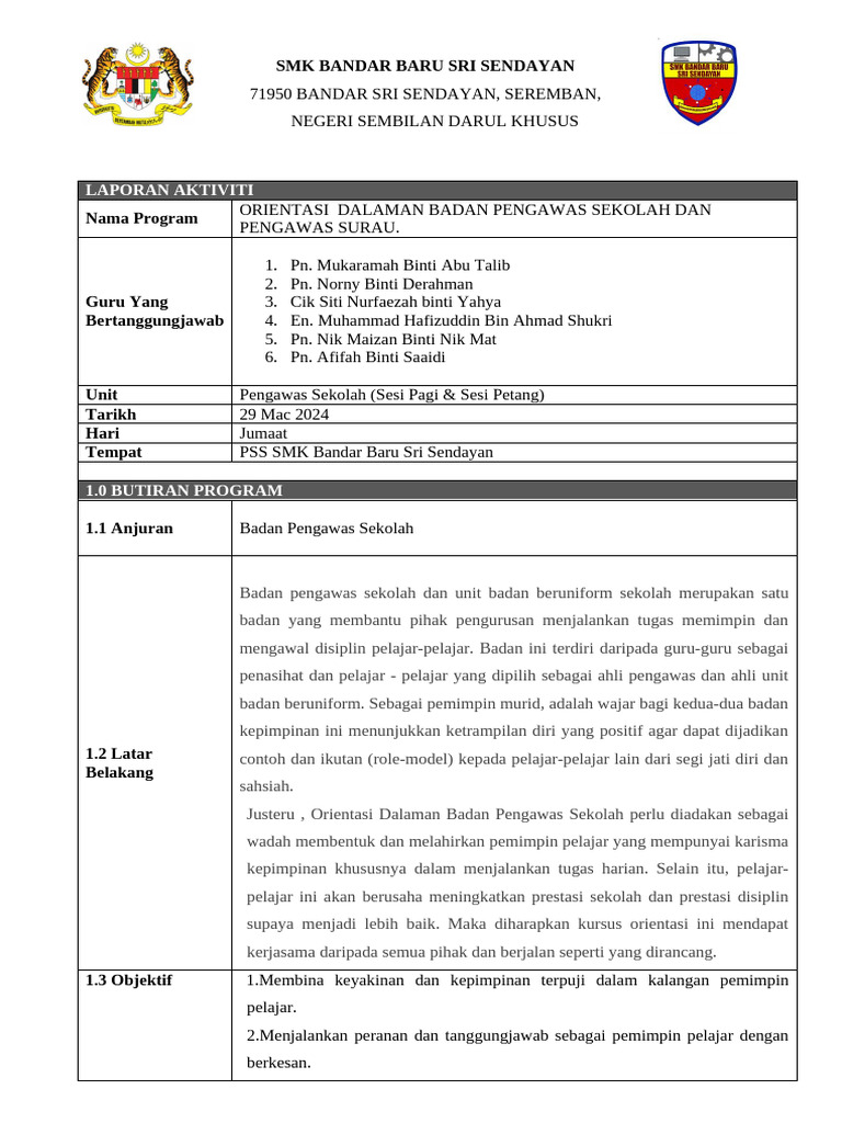 Laporan Orientasi 2024 | PDF