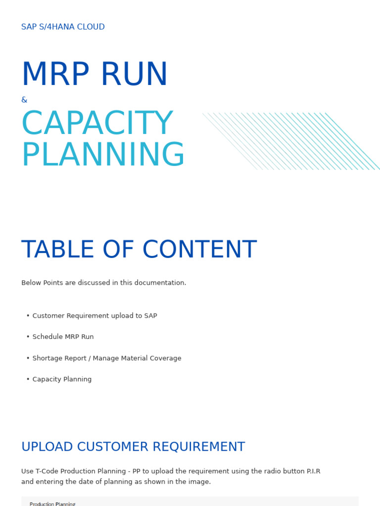 MRP Run & Capacity Planning | PDF | Software | Computing