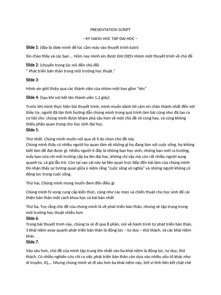 Presentation Script | PDF