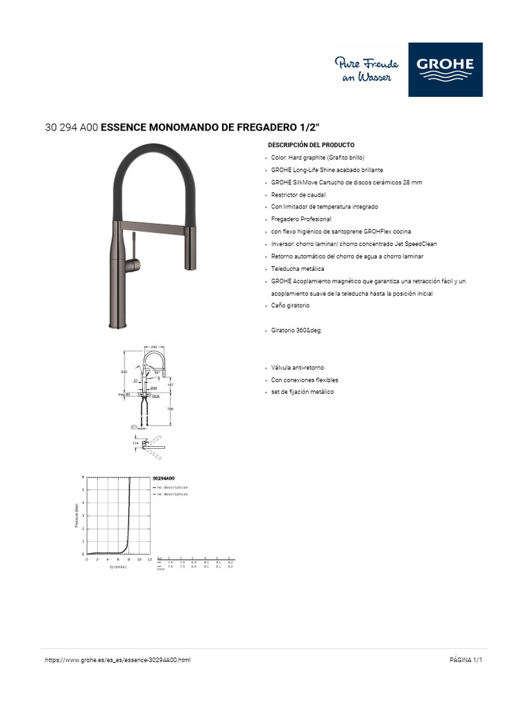 GROHE Specification Sheet 30294A00 | PDF